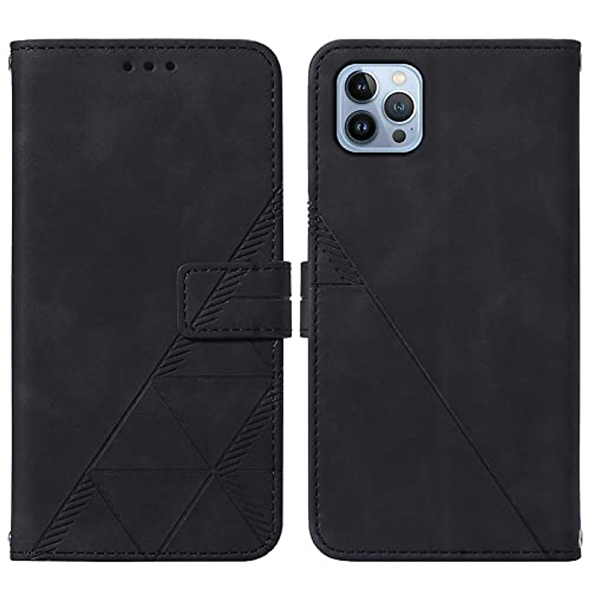Fashion with Card Slot Stitching Leather Case Business Decompression Mobile Phone Flip Back Cover (Black,for Infinix Smart 5)