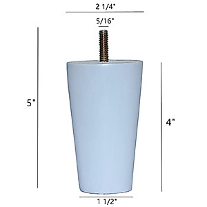 WEICHUAN White Round Solid Wood Replacement Sofa Couch Chair Ottoman Loveseat Coffee Table Cabinet Furniture Wood Legs(4" Set of 4)