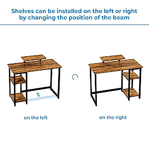 GreenForest Folding Desk No Assembly Required with Small Computer Desk 40 inch Home Office Work
