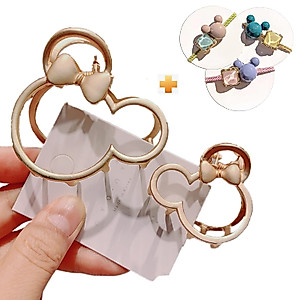 Large Metal Hair Claw Clips (2-Pack), Mouse Lady Thick Hair Barrette, Hollow Non-slip Hair Catch Jaw Clamp for Women Girls