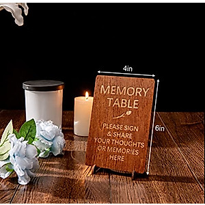 Funeral Guest Book Alternatives for Memorial Service Sign-in Memorial Books for Celebration of Life Include 4x6 Inch Thank You Cards with Envelopes Share A Memory Cards Wooden Table Sign (Brown)