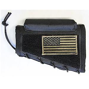 M1Surplus Scout Rifle Kit with 2-7x32 Illuminated Long Eye Scope +Tactical Cheek Rest w/Flag Patch Fits MOSSBERG MVP Scout Rifle Marlin 1895SBL Ruger GUNSITE Scout M1A SOCOM 16 II Scout Squad