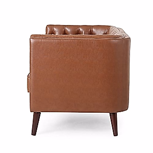 Christopher Knight Home Holasek Love Seats, Cognac + Brown