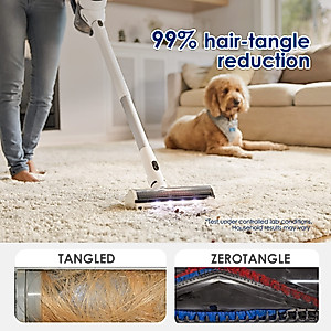 Tineco Pure ONE S15 Pet Ex Smart Cordless Vacuum Cleaner, Stick Vacuum with ZeroTangle Brush & Long Runtime, for Hard Floor and Carpet, Pet Hair Cleaning with Led Headlights