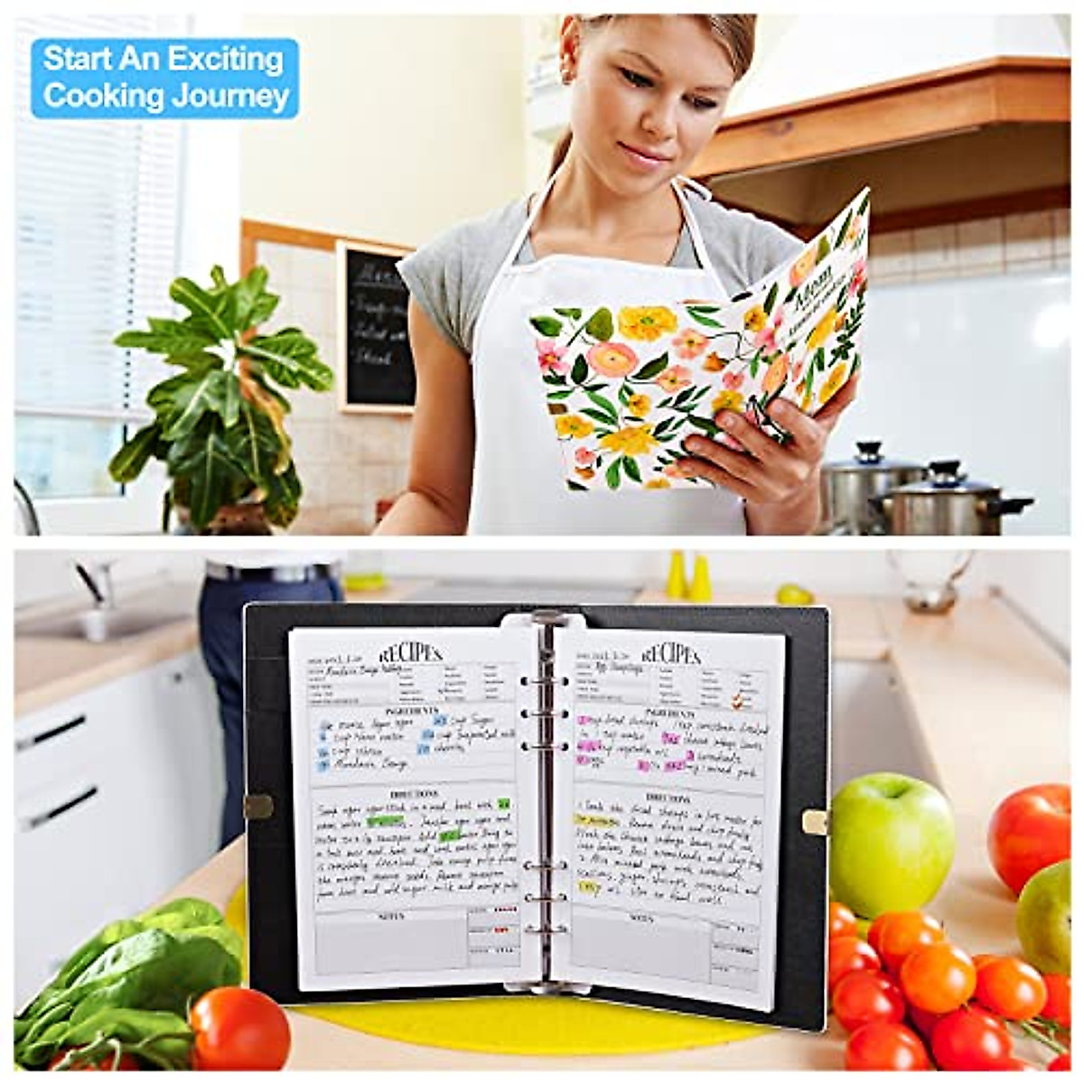 Unicorn Catcher Recipe Book to Write in Your Own Recipes, A5 Recipe Binder Personal Blank Recipe Book Make Your Own Family Cookbook with 24pcs Gift Stickers Idea Gift for Women Wife Mom