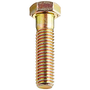 Steel Hex Bolt, Grade 8, Zinc Yellow-Chromate Plated Finish, Hex Head, External Hex Drive, Meets ASME B18.2.1/SAE J429, 5" Length, Partially Threaded, 5/16"-18 Threads (Pack of 5)
