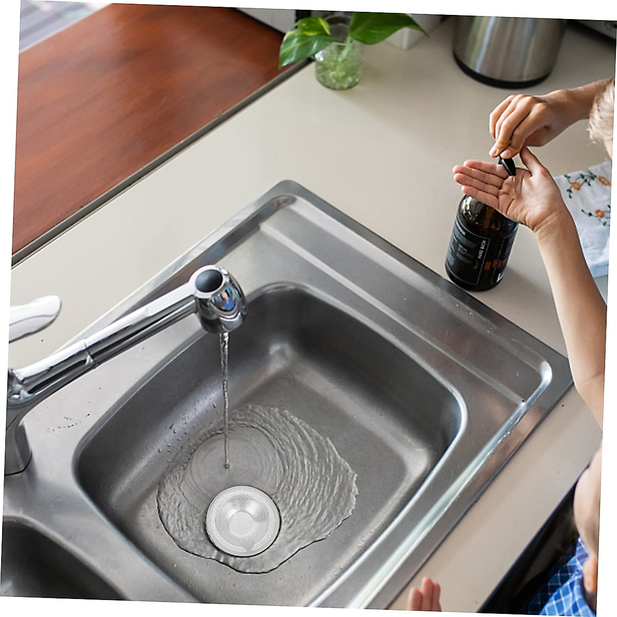 Generic 3pcs Drain Filter Stainless Steel Sink Bath Tub Filter Tub Drain Covers for Bathtubs Bathtub Filter Home Sink Strainer Sink Basket Stopper Kitchen Sink Drain Slag Separator Metal