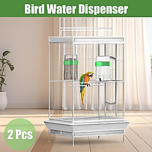 Bird Water Dispenser, Bird Cage Feeder, Parakeet Cage Accessories, 2 Pcs Automatic Bird Water Feeder for Budgies Cockatiel Lovebird Canary Finch
