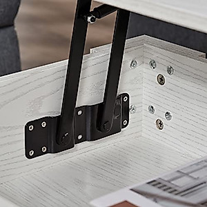 HOMCOM 39" Lift Top Coffee Table with Hidden Storage Compartment and Open Shelf, Pop Up Coffee Table for Living Room, White