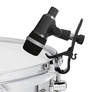 Alnicov Black Drum Mic Shockproof Clamp Metal Movable Mount Kit Hard Groove Gear Universal Mic Clip Adjustable