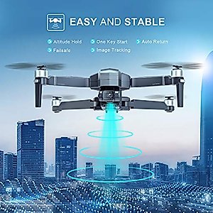2-Axis Gimbal GPS EIS Drones with Camera for Adults 4K, Long Range Transmission, Auto Return Home Follow Me, DEERC Quadcopter with 2 Modular Batteries 52 Mins, Level 5 Wind Resistance, Brushless Motor
