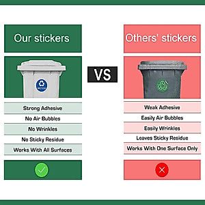 EasyULT 4" x 4" Recycle Sticker Trash Bin Label, Trash Sticker for Trash can, Ideal Sign for Home or Office Refuse Bin -6 Pack