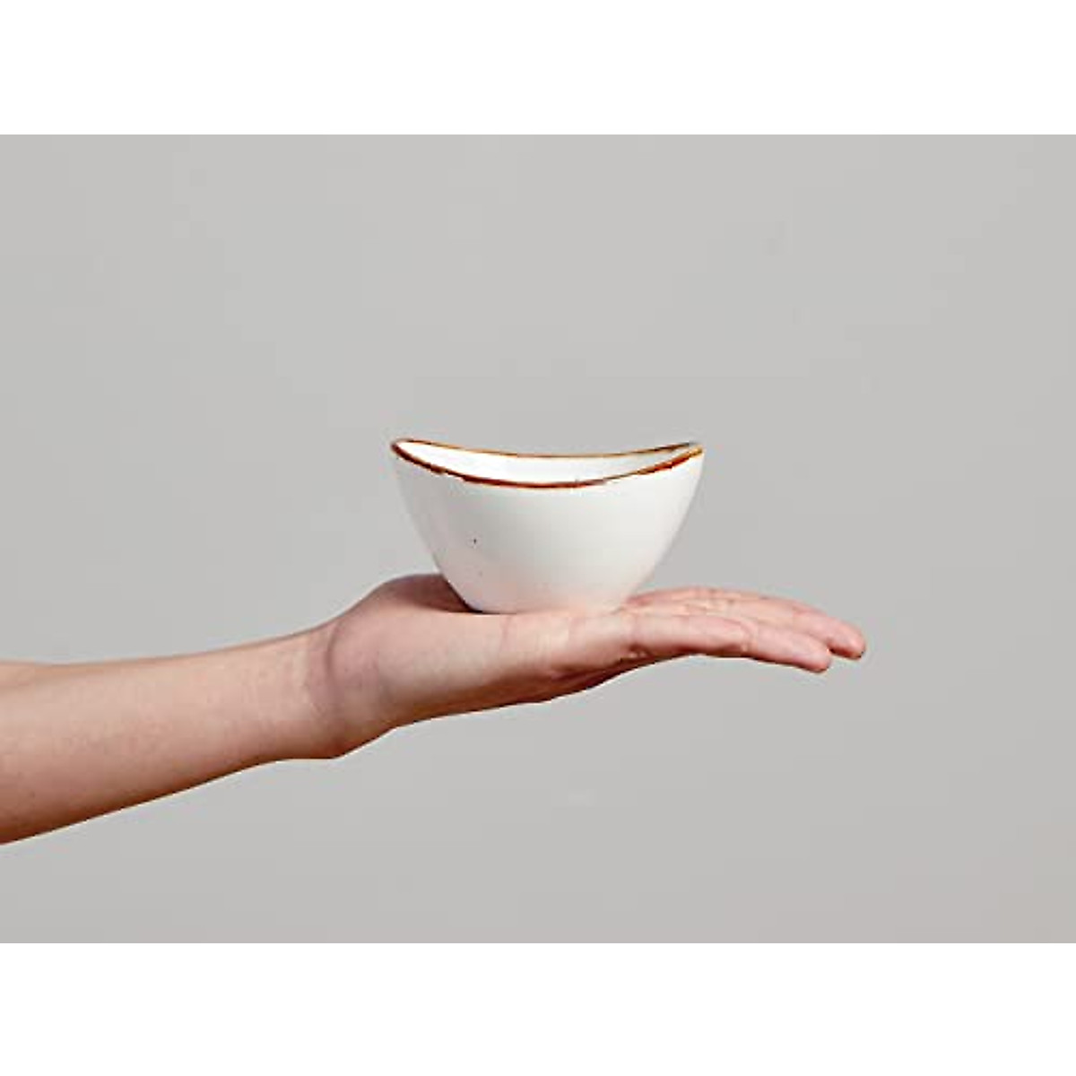 ONEMORE Ceramic Bowls, 8 oz Ice Cream Bowls Oval Salad Bowl Set of 6 Small Serving Bowls for Charcuterie Board, Dessert, Dips, Cereal, Side Dishes - Microwave, Dishwasher and Oven Safe - Creamy White