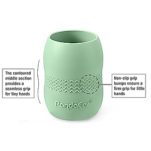 PandaEar Silicone Baby Feeding Set 6-12 Months| Baby LED Weaning Supplies| Infant Toddler Feeding Set| Silicone Baby Bib + Baby Plate with Suction + Baby Cup + Baby Bowls and Spoon First Stage Set