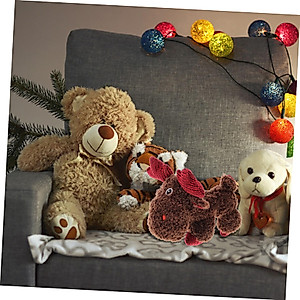 FRCOLOR Dog Christmas Toy Xmas Reindeer Bite Toys Elk Deer Figurine Dolls Reindeer Pillow Toys Puppy Molar Toy Interactive Pet Toy Stuffed Dog Toy Pet Squeaky Toys Chew Toy Plush Baby Soft