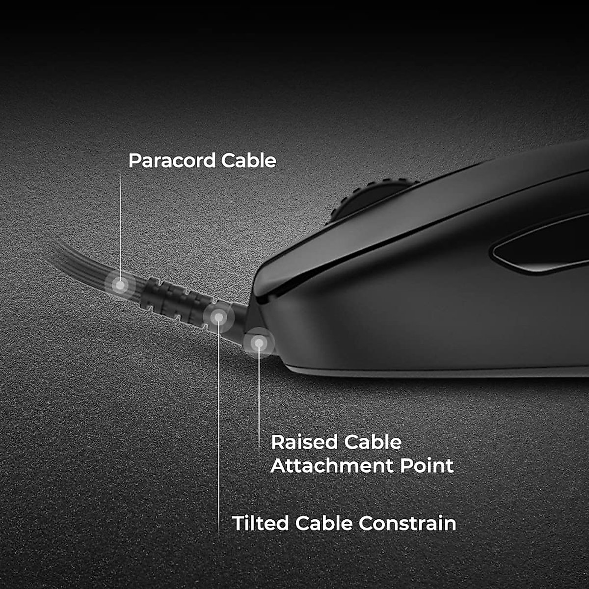 BenQ Zowie S2-C Symmetrical Gaming Mouse | Professional Esports Performance | Driverless | Paracord Cable | Revisioned C-Features | Matte Black | Small Size