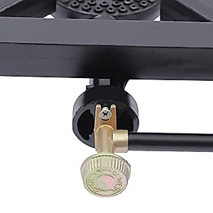 Double Burner Stove, ACOSDIDES Portable 2 Burners Outdoor BBQ Camping Gas Stove Hiking Propane Cooker W/Hose for Outdoor Camping, Barbecue Grilling, Tailgating, Hiking