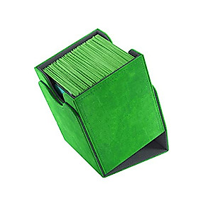 Gamegenic Squire 100+ Convertible Deck Box | Card Storage Box with Removable Cover | Holds 100 Double-Sleeved Cards | Premium Nexofyber Deck Box with Microfiber Inner Lining | Green Color | Made