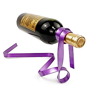 BESPORTBLE Suspended Ribbon Wine Rack Magic Floating Wine Bottle Holder Novelty Rack Iron Silk Rope Rack Stand Bracket for Office Home Decoration