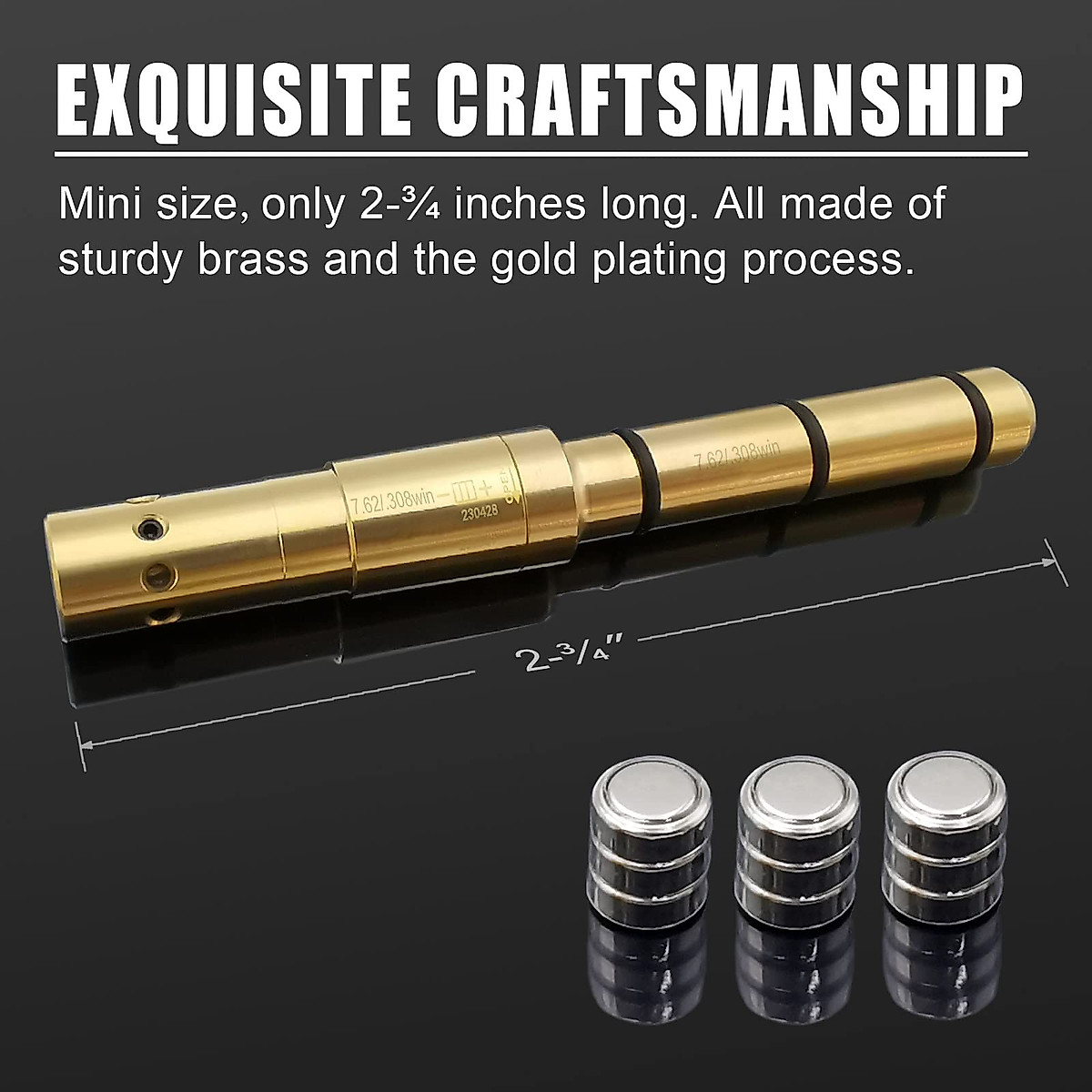 Angeebin Laser Boresighter for 7.62/.308WIN/.32acp/30-30WIN/30-06 Firearms, End Barrel Laser Bore Sight Accurate and Easy Use