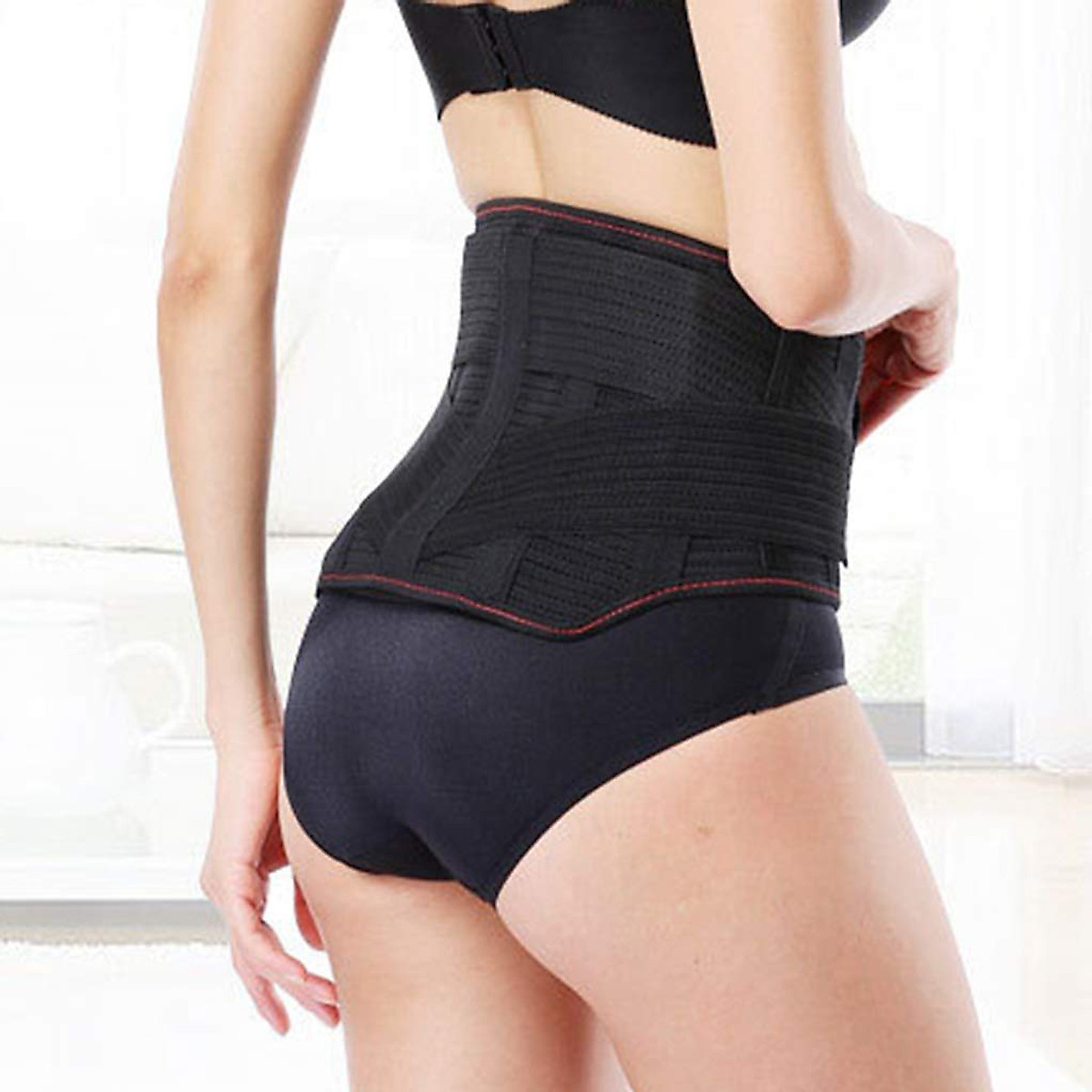 LSRRYD Double Adjustment Lumbar Support Belt Self-Heating Steel Plate for Pain Relief and Injury Prevention Sciatica (Size : Large)