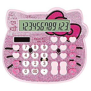 Women Calculators,BREIS Creative Cute Solar Energy Calculator, 12 Digit Large LCD Display, Handheld for Daily and Basic Office, Pink (Pink+Pink)