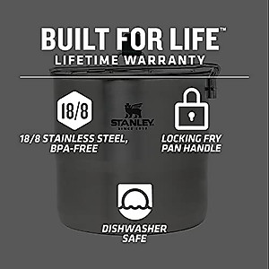 Stanley Adventure 4-Person Cookset, 11-Piece Camping Cooking Kit with 2.6 Quart Stainless Steel Pot and Utensils