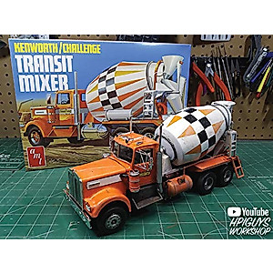 Round 2 Unknown AMT Kenworth/Challenge Transit Cement Mixer 1:25 Scale Model Kit (AMT1215)