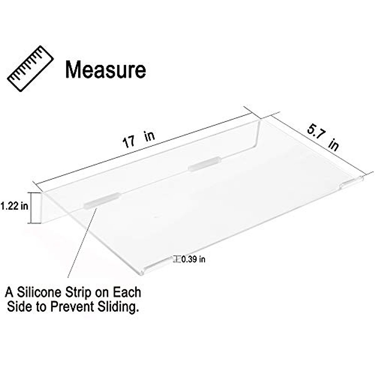 Computer Keyboard Stand, Clear Acrylic PC Keyboard Holder Stand Tilted Computer Keyboard Stand, Keyboard Riser for Ergonomic Easy Typing, Keyboard Stand for Office Desk, Home, School