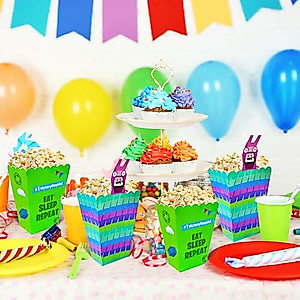 20Pcs Video Game Llama Popcorn Boxes, Battle Gamers Birthday Party Supplies Decorations Favors for Snack Treat Bags Goodie Candy Cookie