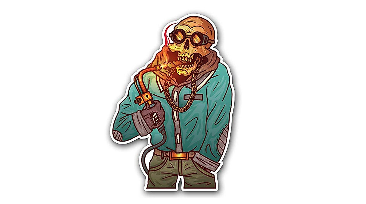 Zombie Welder Hard Hat Decal - Unique Vinyl Sticker