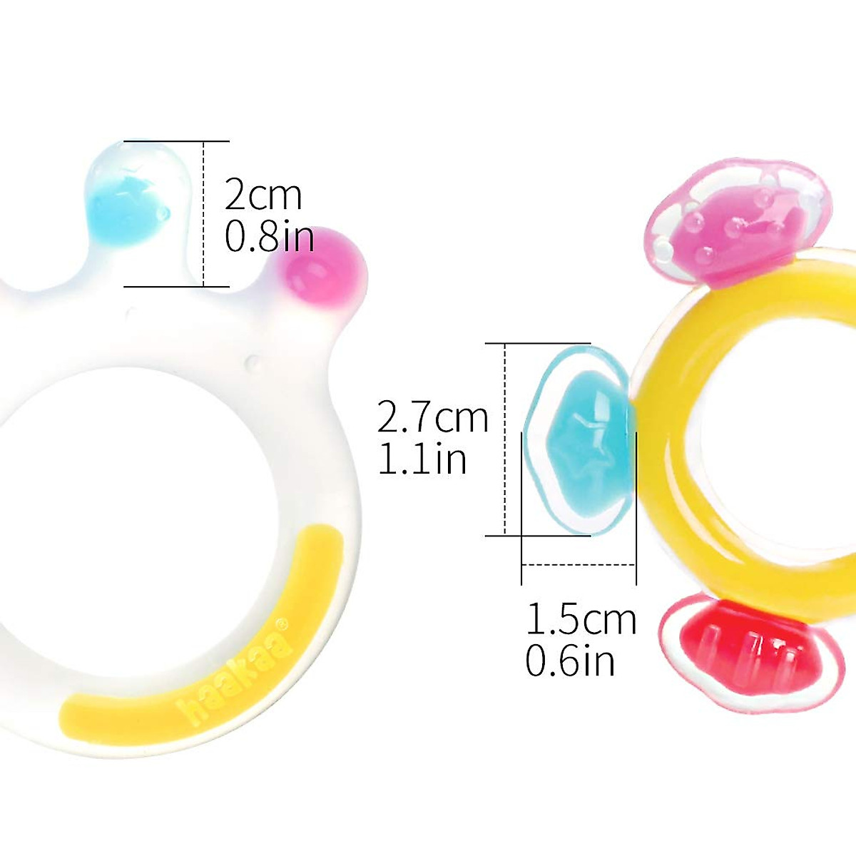 haakaa Baby Teethers Toys Baby Teething Toys for Babies Silicone New Palm and Ferris Wheel Teethers Combo Soft Baby Sensory Toys, Teething Pain and Itching Gums, BPA Free, 3m+, 2 pcs