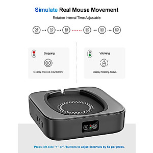 EAXBUX Mechanical Mouse Jiggler,Undetectable Mouse Mover Jiggler Device with Interval Timer Adiustable,LED Display and Random Movement,Gift for Man Keeping PC/Laptop Active to lmprove Work Efficiency