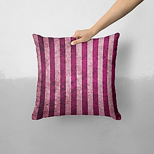 iiRov Antique Magenta and Pink Vertical Stripes - Custom Decorative Home Decor Indoor or Outdoor Throw Pillow Cover Plus Cushion Set for Sofa, Bed or Couch (Pillow CASE Cover Plus Cushion)