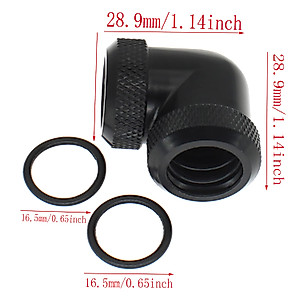 G1/4 Female to Female Extender Fitting Connector 3 Pcs 90° Rotary Elbow 14mm OD Hard Tube Quick Twist Connector with 24-Pin ATX Power Supply Jumper Bridge Tool Kit for PC Water Cooling System [FDXGYH]