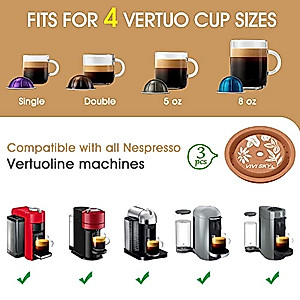 VIVI SKY Reusable Coffee Capsule Lids Work with Nespresso Pods Vertuo,Food Grade Silicon Caps Used for Every Sizes of Reusable Nespresso Vertuo Pod Refillable Vertuo Capsule(Silicon Vertuo Lids- 3PCS)
