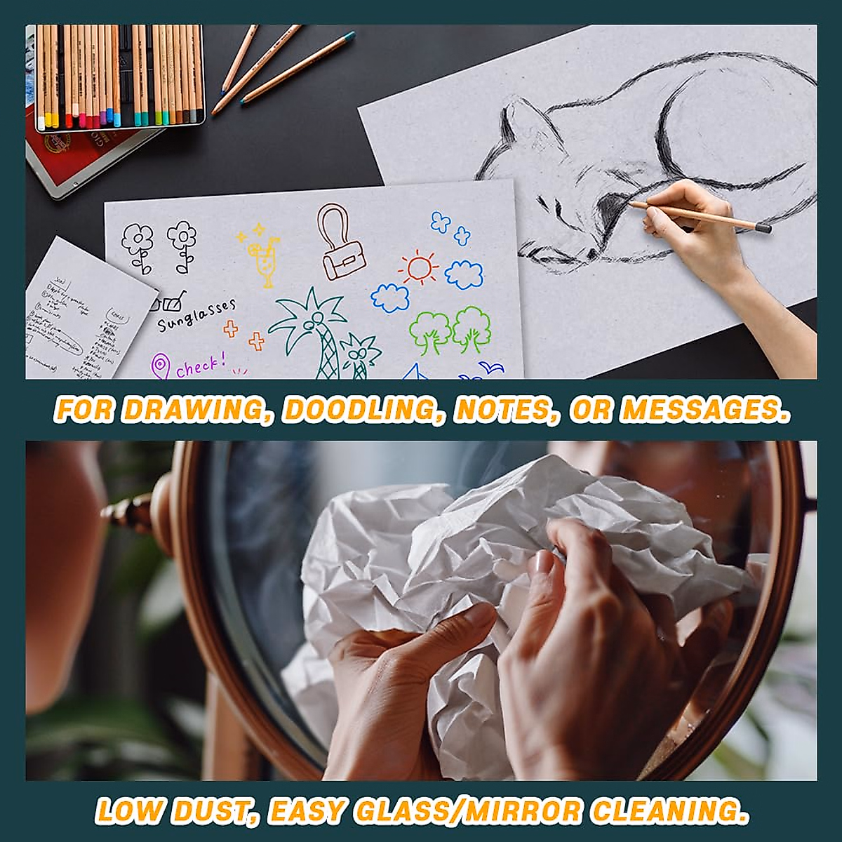 HA SHI Bird Cage Liner - 120 Acid-Free Newsprint Sheets, 31" x 21.5", 5.5 lb - Perfect for Packing, Pet Cages, Non-Toxic & Safe for Birds, Ideal for Crafts, Shipping, Moving