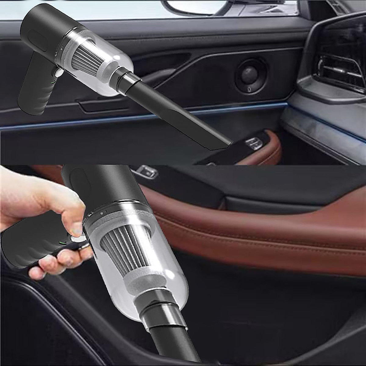 LADIGASU Car Vacuum Cleaner Cordless, Vacuum Cleaners for Car 120w Powerful Suction Small Car Vacuum Cleaner Mini Dusts Buster with USB Portable Vacuum Cleaner