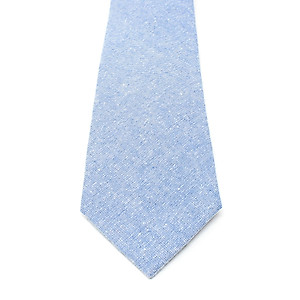 Proper Materials Men's Chambray Cotton Skinny Necktie Tie - Light Blue