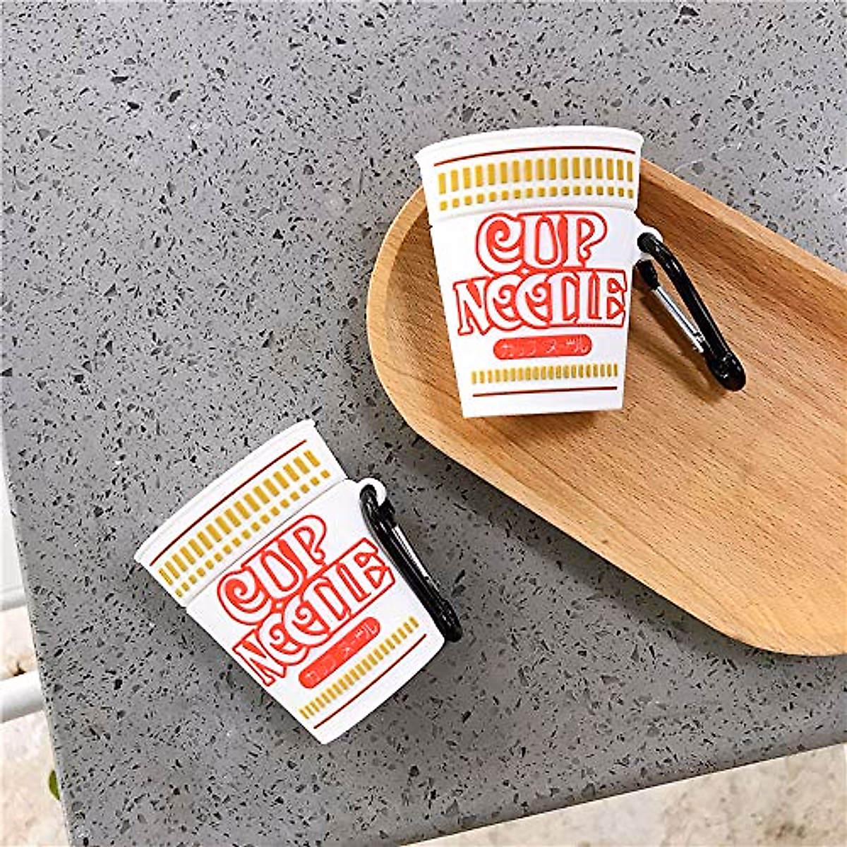 TOU-BEGUIN Charging Case Compatible with Airpods 1/2,Cute Noodles Box Creative Instant Food Container Design Full Protective Earphone Skin Cover