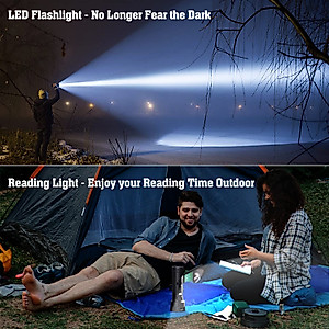 PPLEE NOAA Emergency Flashlight Rechargeable with Weather Radio,AM/FM Weather Alert Solar Hand Crank Survival Radio,Battery Powered Radio,Reading Lamp,USB Phone Charger,SOS Alarm