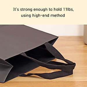 PAPERIST 12pcs, 11.8x4.7x9 sturdy durable gift bag, Black gift bag with Black cotton handle, Gift bag for Wedding, Christmas, Birthday Party, Bridal Shower, Baby Shower, Medium size gift bag