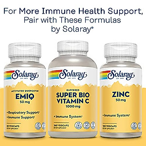 SOLARAY Quercetin 500 mg, Supports Sinus, Respiratory, Immune Function & Normal, Healthy Uric Acid Levels, 90 VegCaps