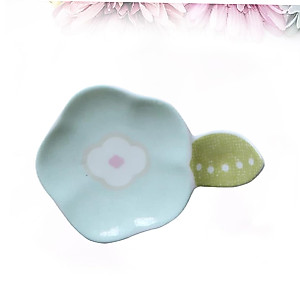 Housoutil 3pcs Spoon Holder Sushi Dish Dip Sauce Bowl Chopsticks Rests Holders Chopstick Stand Dessert Plate Snack Bowl Seasoning Bowl Dip Dish Chopstick Rest Condiment Dish Mini Ceramics