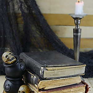 JOVITEC 4 Pack Halloween Creepy Cloth Spooky Fabric Cloth Loose Weave Gauze Freaky Cheesecloth for Haunted Halloween Party Decoration (2 Yards x 30 Inch，Black)