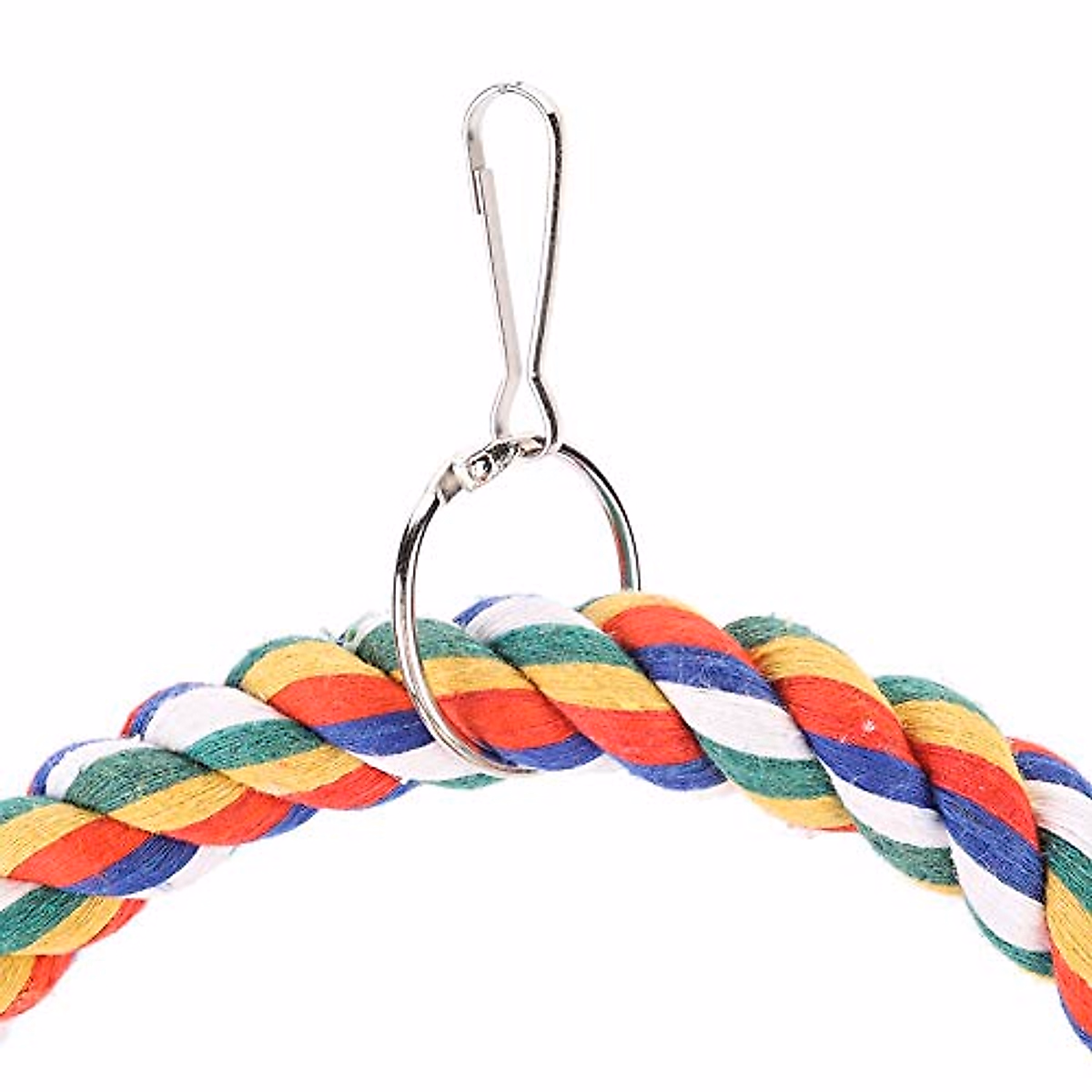 Bird Rope Toy，Round Circle Rings Colorful Cotton Rope Swing Toy Pet Bird Standing Playing Chewing Perches Loop for Parrot Parakeet Bungee Canary Cockatiel Lovebirds