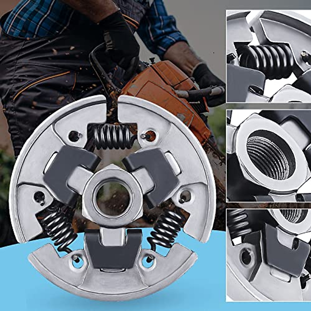 Chainsaw 7pcs Kit Sprocket Clutch Drum 3/8" for Stihl 017 018 021 023 MS170 MS180 MS210 MS230 MS250 Replacement Parts with Needle Bearing Washer E-Clip Worm Gear for 1123 640 2003, 1123 640 2073