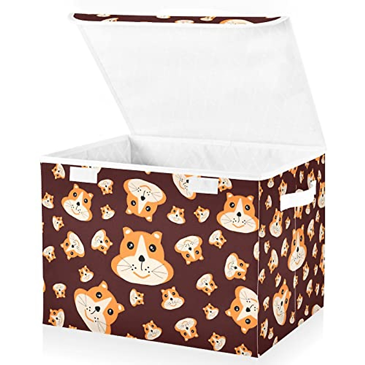 innewgogo Cute Fox Storage Bins with Lids for Organizing Large Collapsible Storage Bins with Handles Oxford Cloth Storage Cube Box for Car
