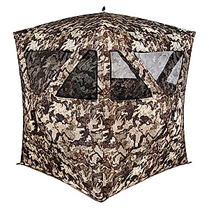 Muddy Hunting Whitetail Deer Buck Hog Watertight 300D Fabric Standing Height 66” Veil Camo Pattern Three Person Ground Blind