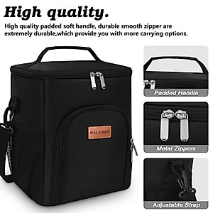 BALORAY Lunch Box for Men Women, Double Deck Insulated Lunch Bag for Adults with Adjustable Shoulder Strap, Reusable Lunch Cooler Bag Tote Bag for Work Office Outdoor Picnic Travel